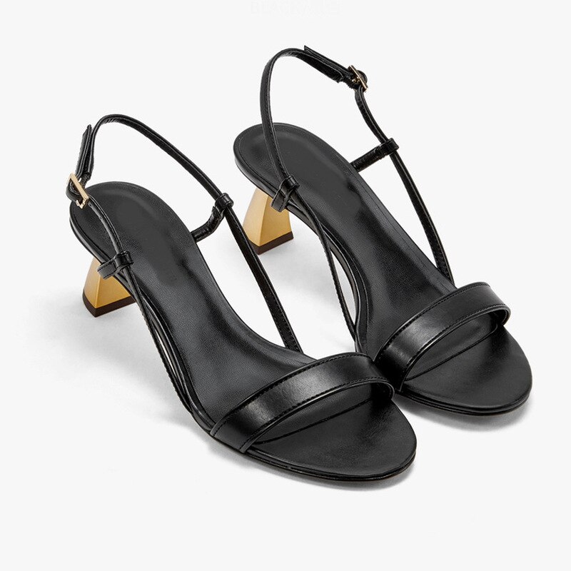 Summer Women Sandals Round toe Back strap Med heel... – Vicedeal