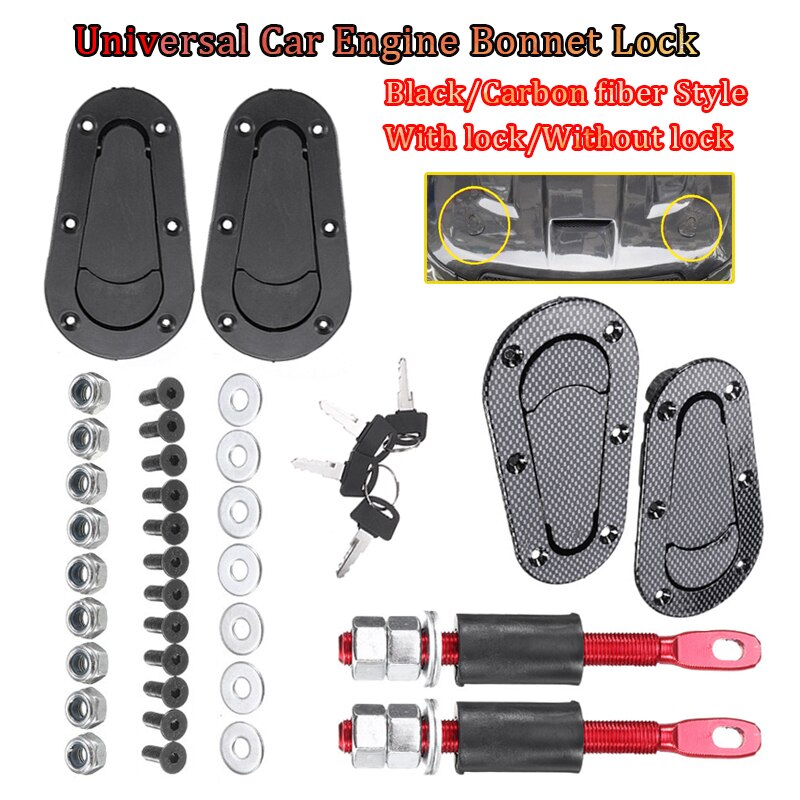 Racing Car Hood Pin Engine Bonnet Latch Lock Kit Refitting with Keys ...