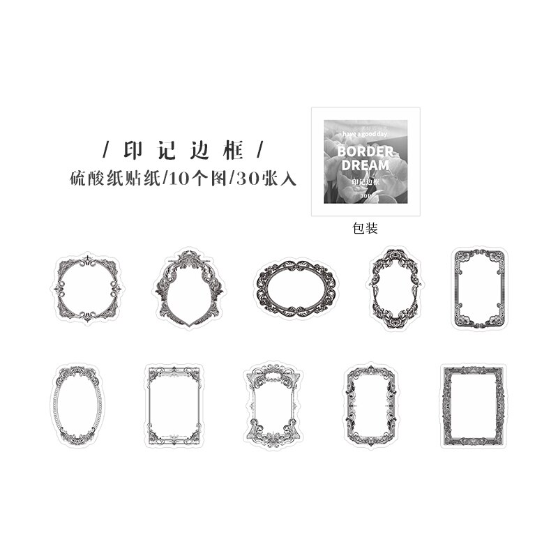 European Border vellum Paper stickers DIY Diary Vi... – Grandado