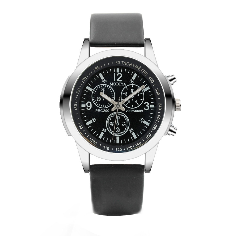 Three Eye Watches Quartz Men's Watch Blue Glass Be... – Grandado