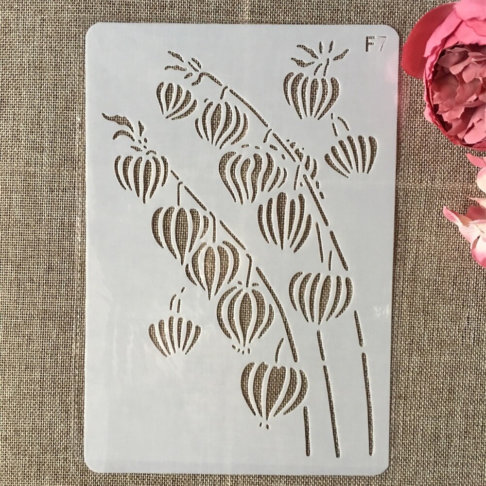 26cm Flower Leaves Line DIY Layering Stencils Wall... – Grandado