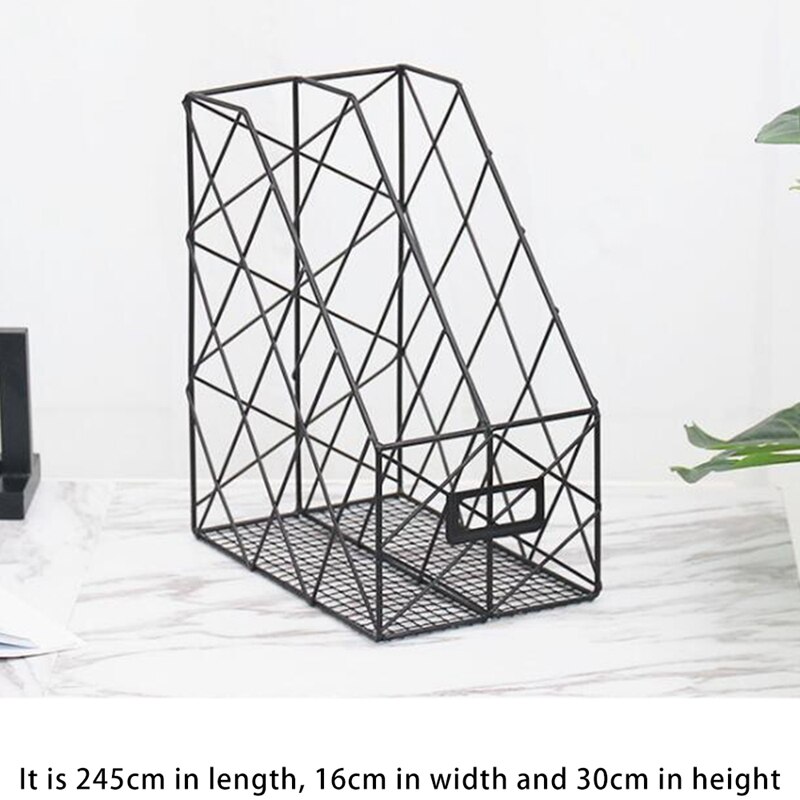 2 Sections azine File Stand Holder Desk Metal Orga... – Grandado