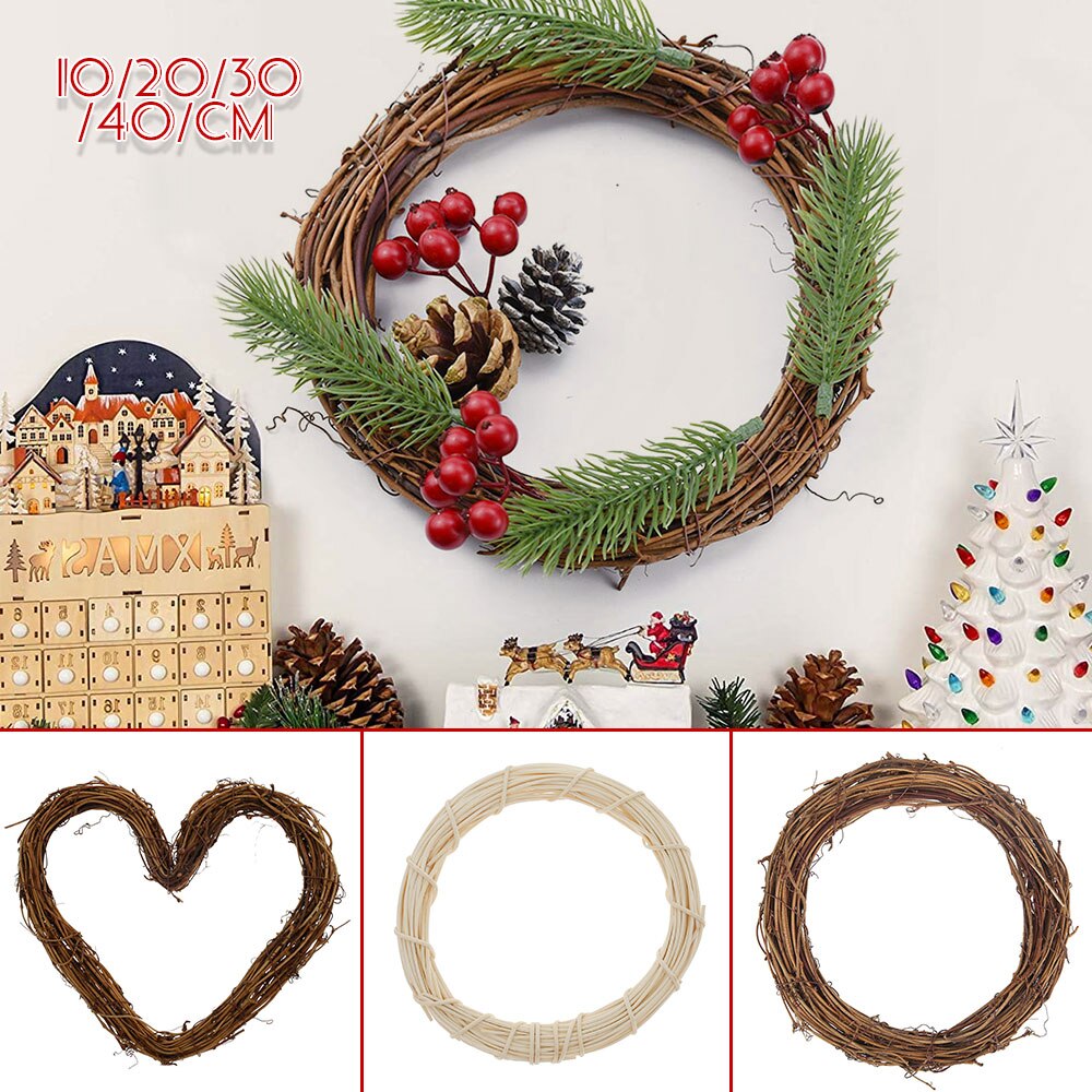 Wedding Decoration Wreath Natural Rattan Wreath Ga... – Grandado