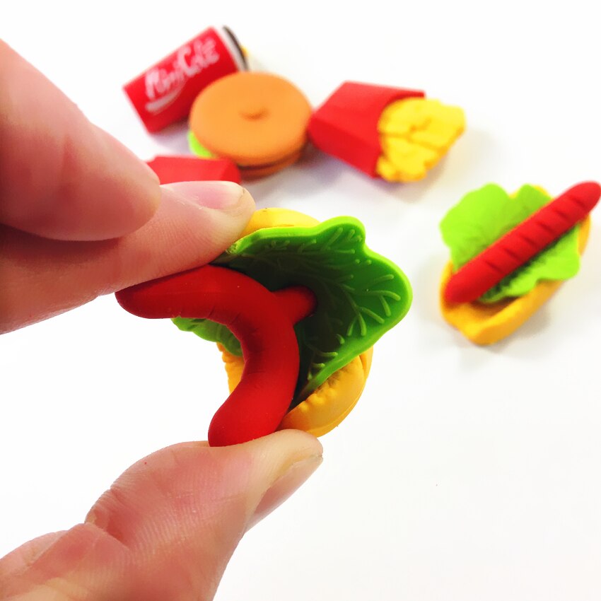 36pcs/lot Burger Dog Fries Eraser Office Kawaii St... – Grandado