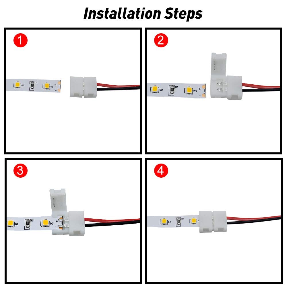 5mm 8mm 10mm 2pin Single Color solderless connecto... – Grandado