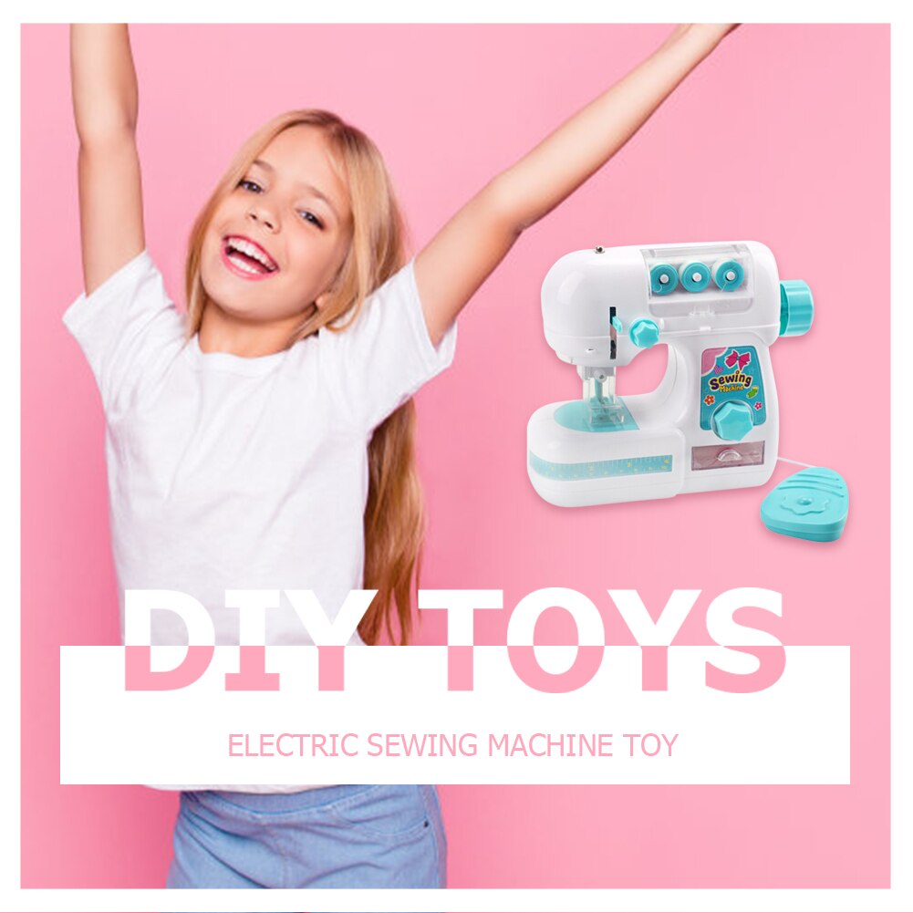 Simulation DIY Sewing Machine Electric Mini Children Household Pretend ...