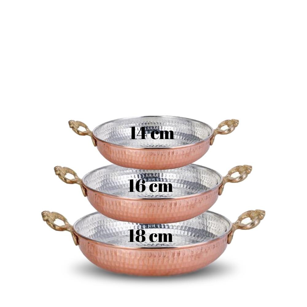 Koperen Pan 3 Pcs 14 16 18 Cm Omelette P Koperen P... – Vicedeal