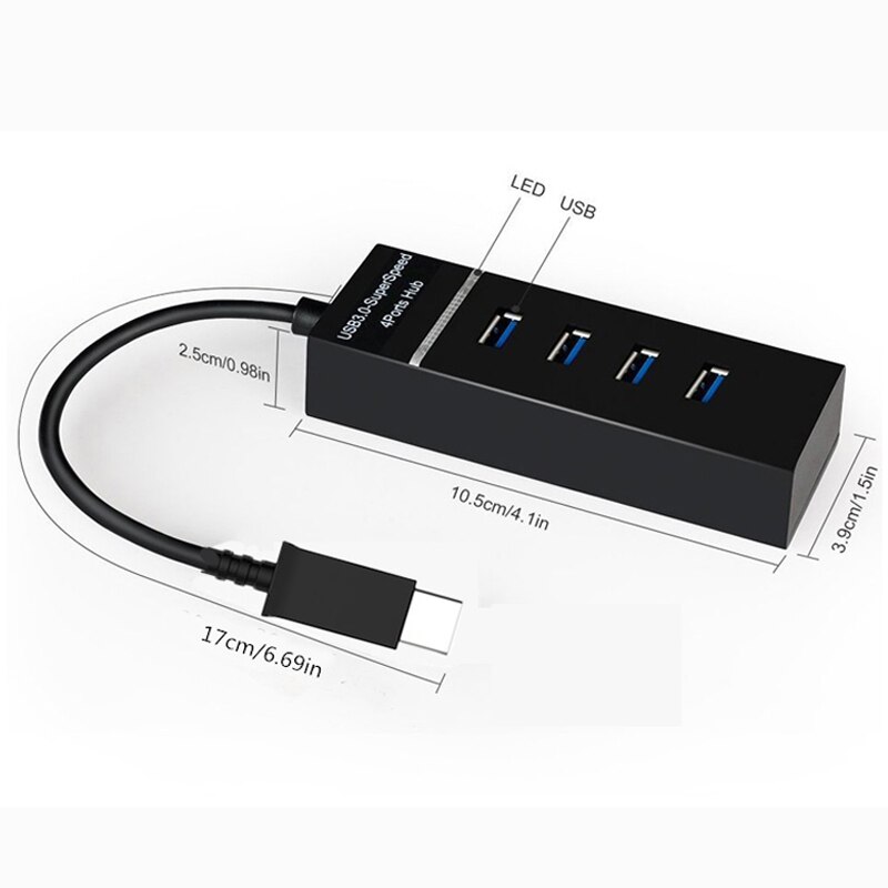 Usb 3.0 Hub Multi 3.1 Type C Usb 4 Port Voor Macbo... – Grandado