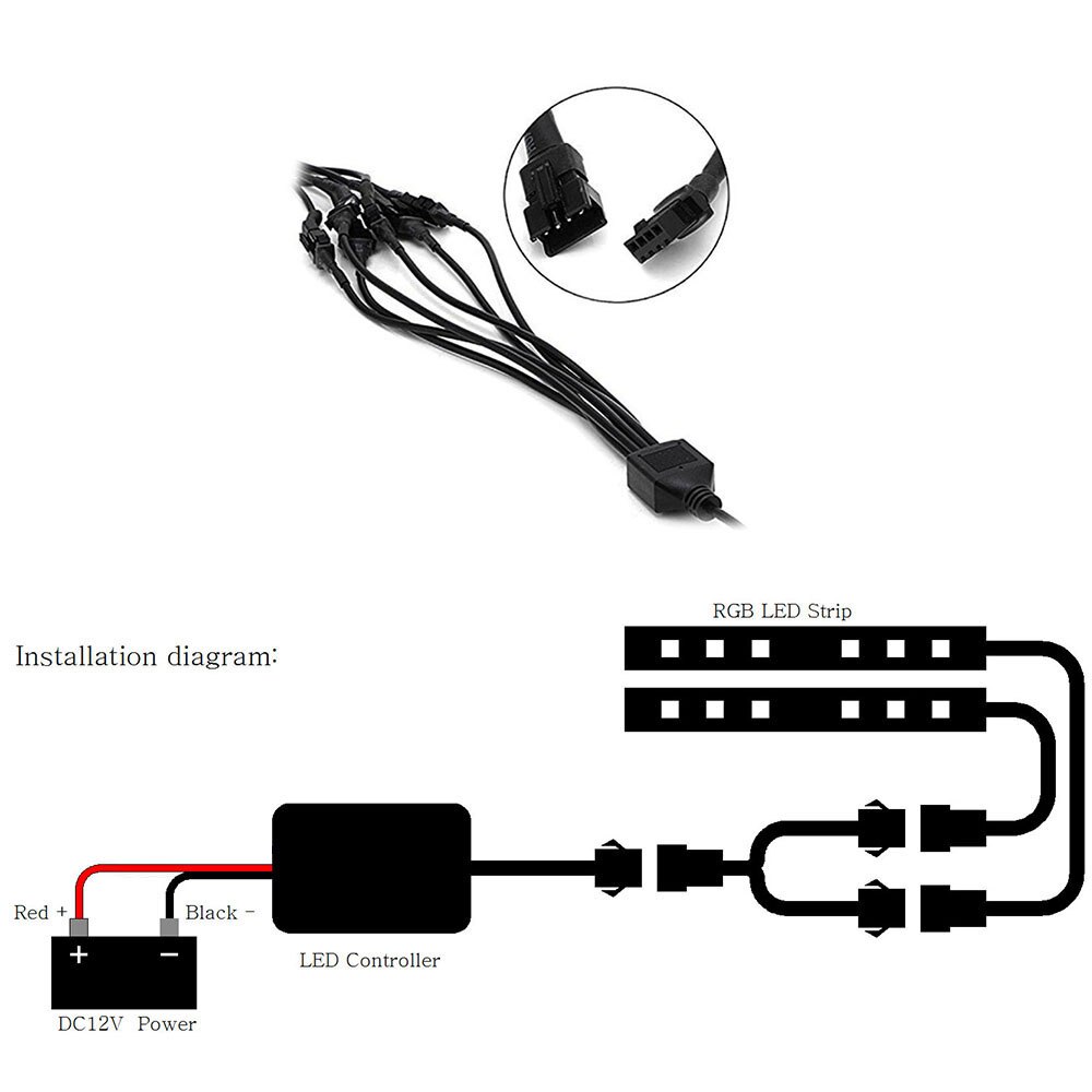 6PCS Mobile Phone APP Control LED Kit 5050 RGB Col... – Grandado