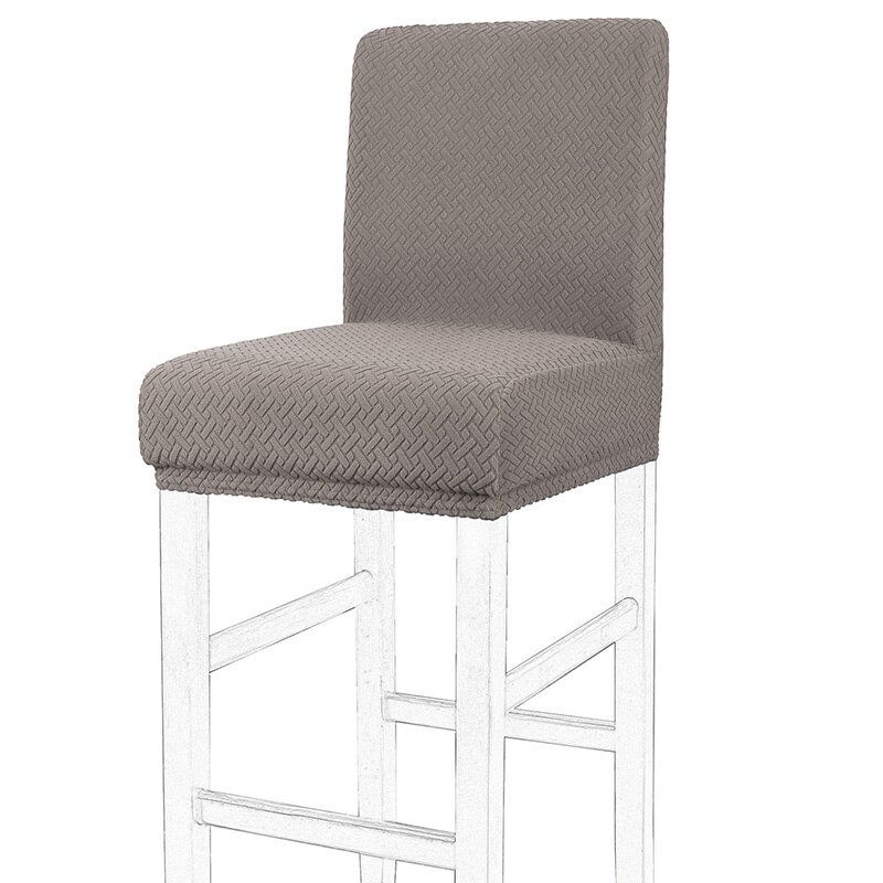 Jacquard Stretch Bar Stool Cover Short Back Dining... – Vicedeal