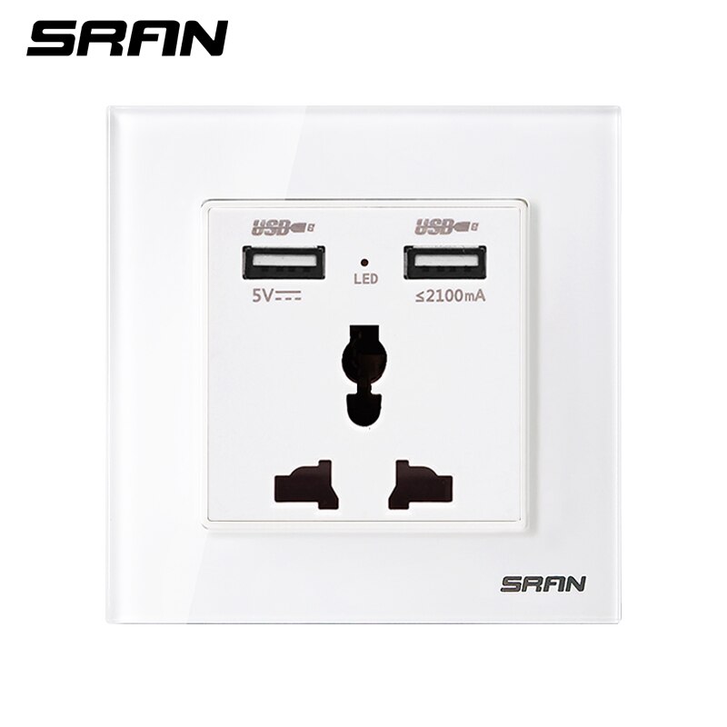 SRAN 3 pin universal power socket with USB,dual us... – Grandado