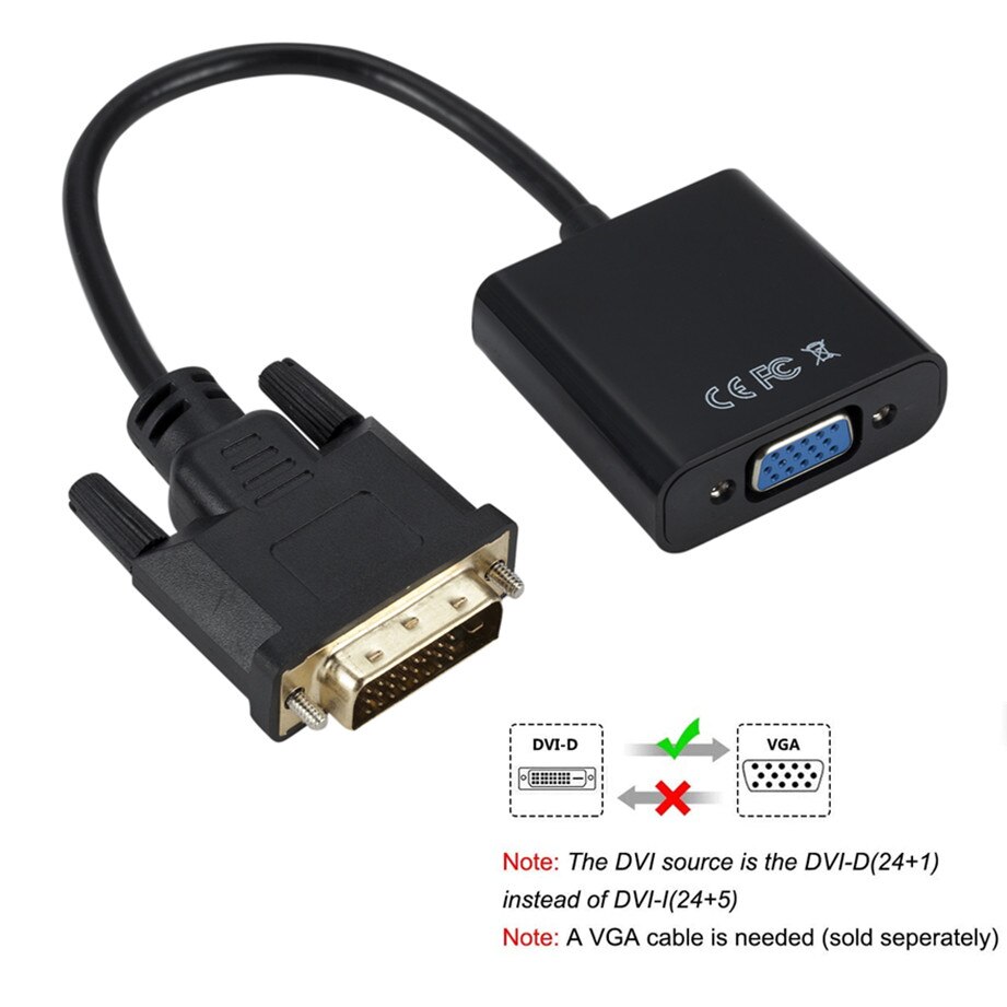 Adaptateur DVI mâle vers VGA femelle, convertisseu... – Grandado