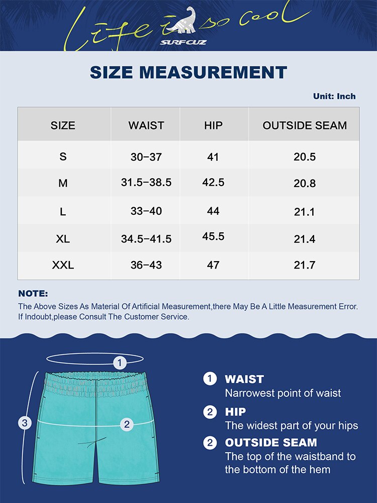 SURFCUZ Men's Coconut Tree Beach Board Shorts Quic... – Vicedeal