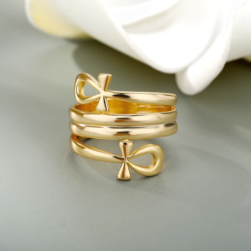 Egyptian Double Coil Ankh Rings For Women Jewelry ... – Grandado