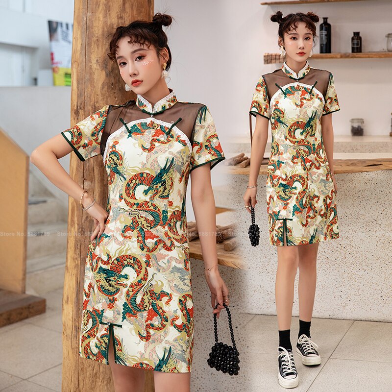 Vrouwen Traditionele Oosterse Print Qipao Chinese ... – Grandado