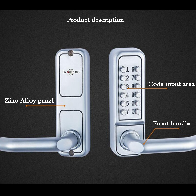 Waterproof Mechanical Gate Lock Handle Code Keypad... – Grandado