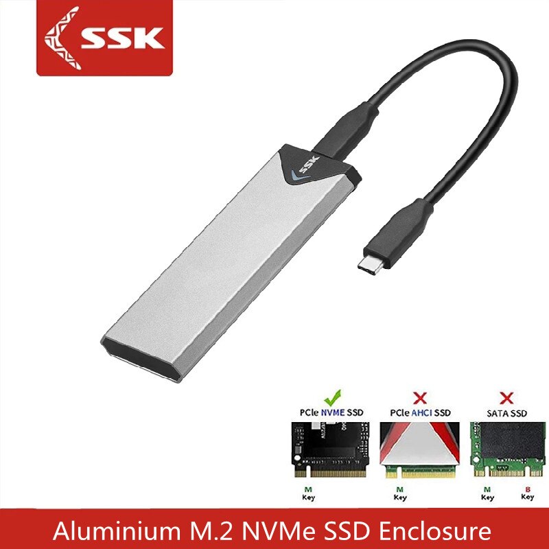 Original SSK Aluminium M.2 NVMe SSD Enclosure Adap... – Grandado