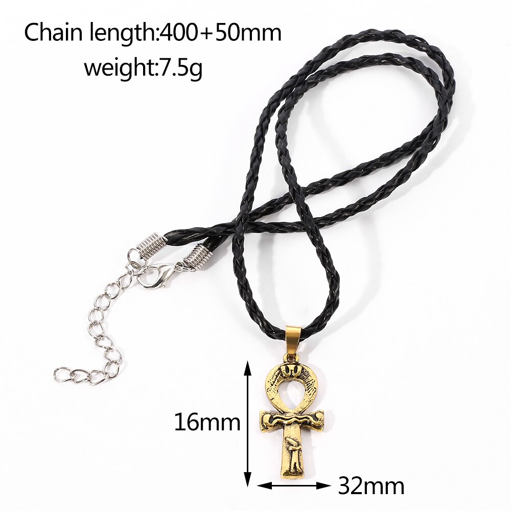 Ankh Egyptian Cross Necklace Vintage Gold Color Eg... – Grandado