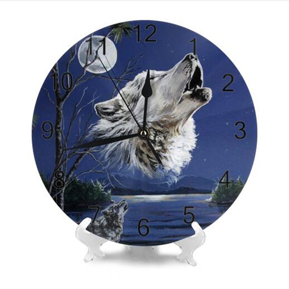 Wolf Patter Wall Decor Clocks Numeral Digital Dial... – Vicedeal