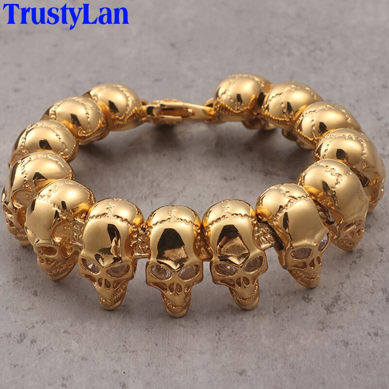 Trustylan gothic schedel armband voor biker rocker... – Vicedeal