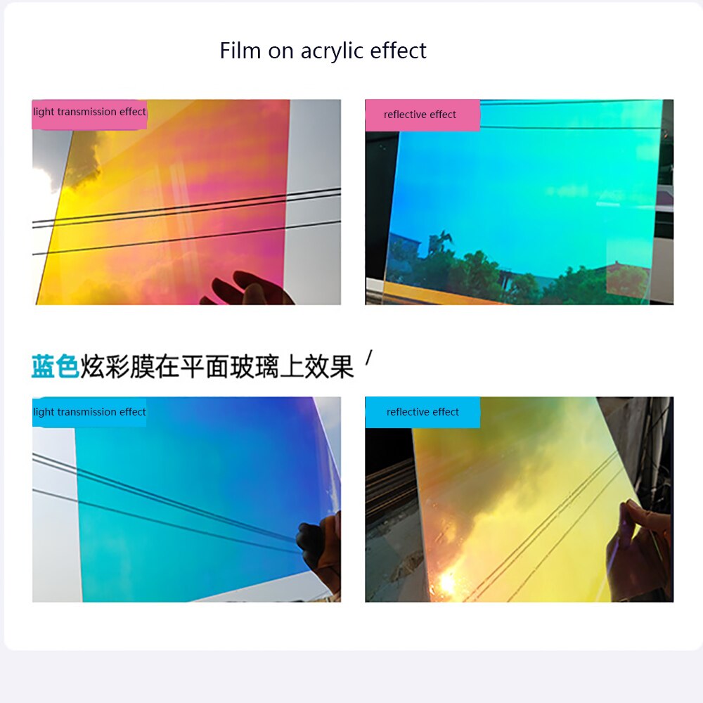 HOHOFILM 68cmx50cm Rainbow Window Film Iridescent ... – Grandado