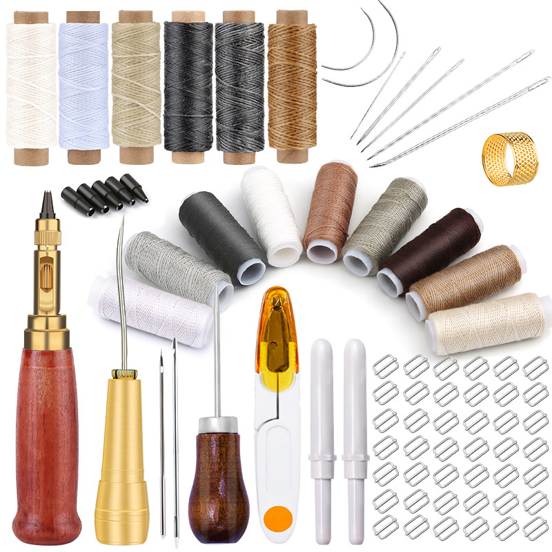 MIUSIE Leather Sewing Kit Sewing Stitching Punch T... – Grandado