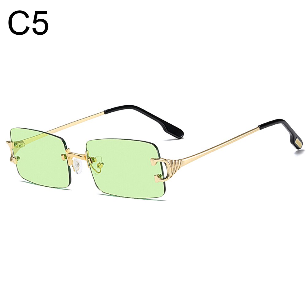 Tinted Lens Glasses Frameless Rectangular Sunglass... – Grandado