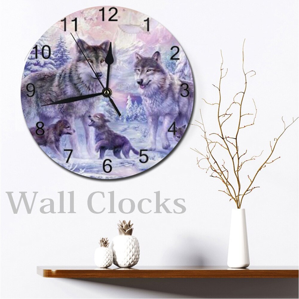 Wolf Patter Wall Decor Clocks Numeral Digital Dial... – Vicedeal