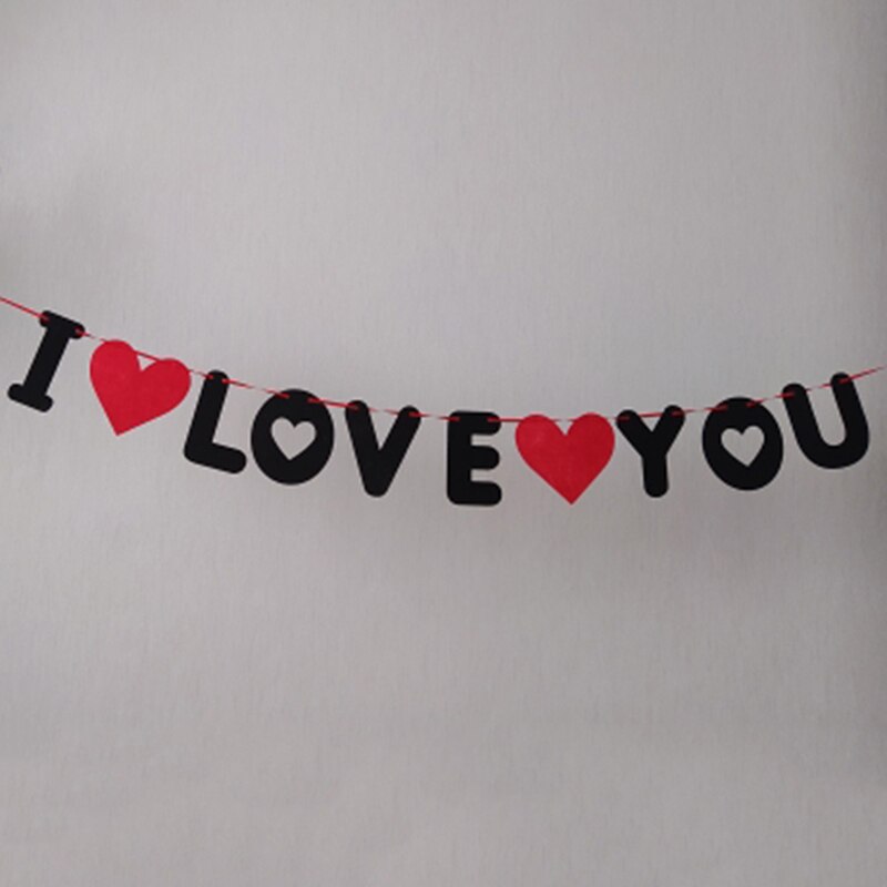 Decoratie Rood Hart Letters Non-woven I Love U Ban... – Grandado