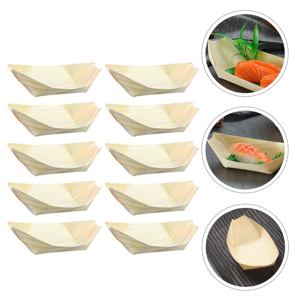 50Pcs Disposable Sushi Wood Boat Premium Sushi Boa... – Grandado