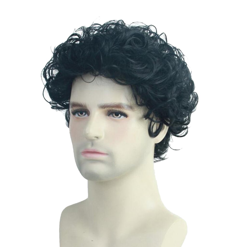 Black Natural Short Curly Wigs Wavy Hairstyle Synt... – Vicedeal