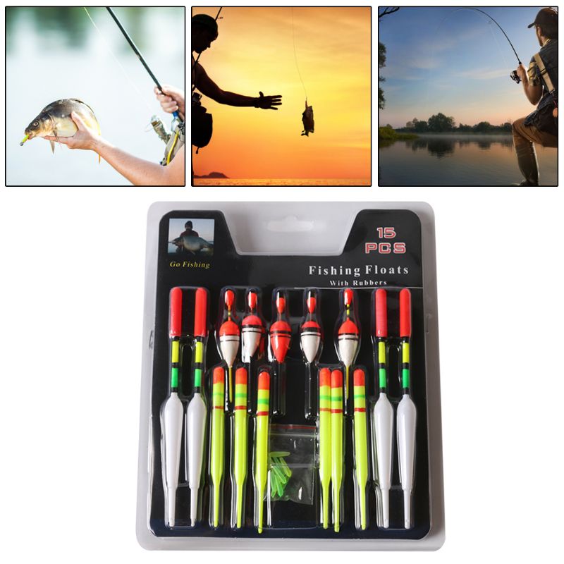 15 Pcs Zee Visdobbers Set Verticale Boei Bobber Di... – Vicedeal