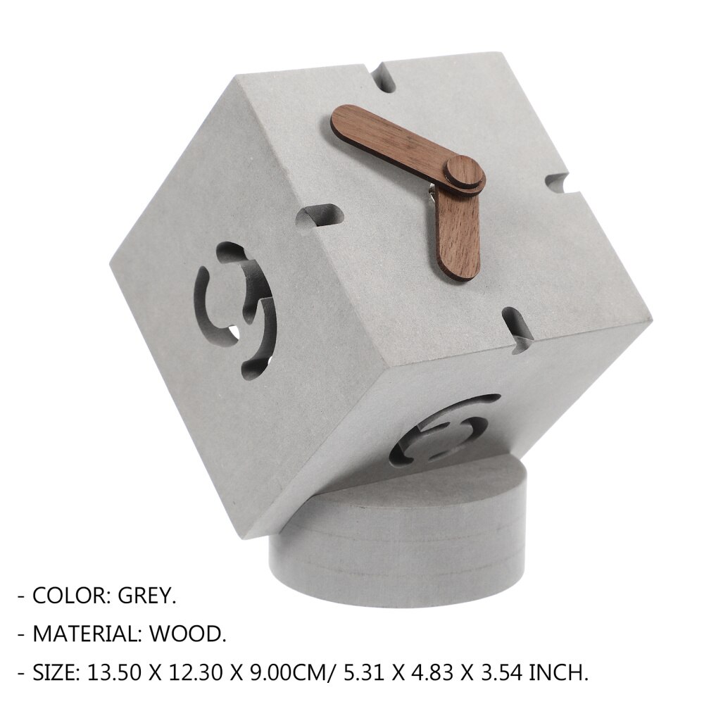 Wooden Square Clock Wood Morden Clock Desktop Tabl... – Grandado