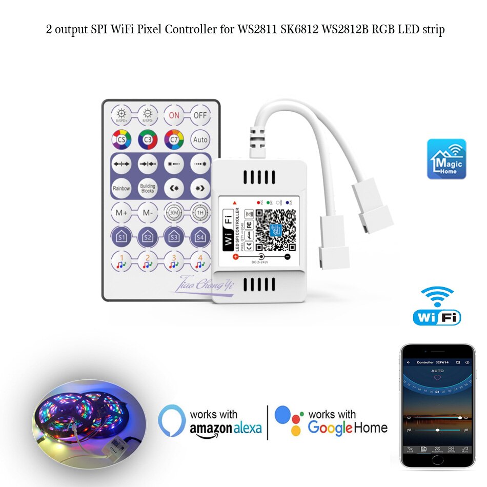 Smart Wifi Voice Led Controller App 2 Output Contr... – Grandado