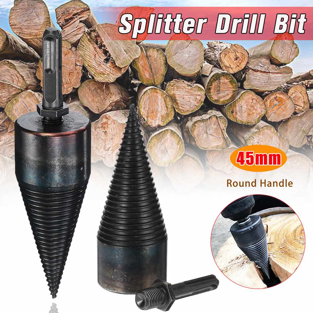 45mm High Speed Twist Drill Bit Wood Splitter Scre... – Grandado