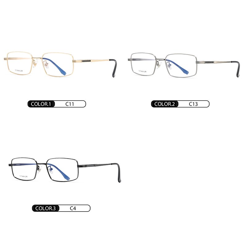 Men Pure Titanium Glasses Frame with Recipe Full R... – Grandado