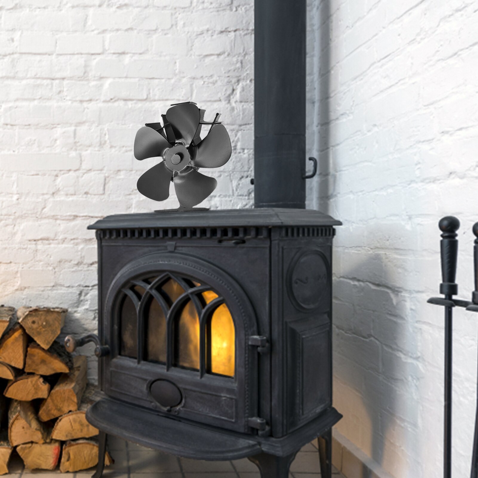 Silent 5 Blades Fireplace Stove Fan Thermal Power ... – Vicedeal