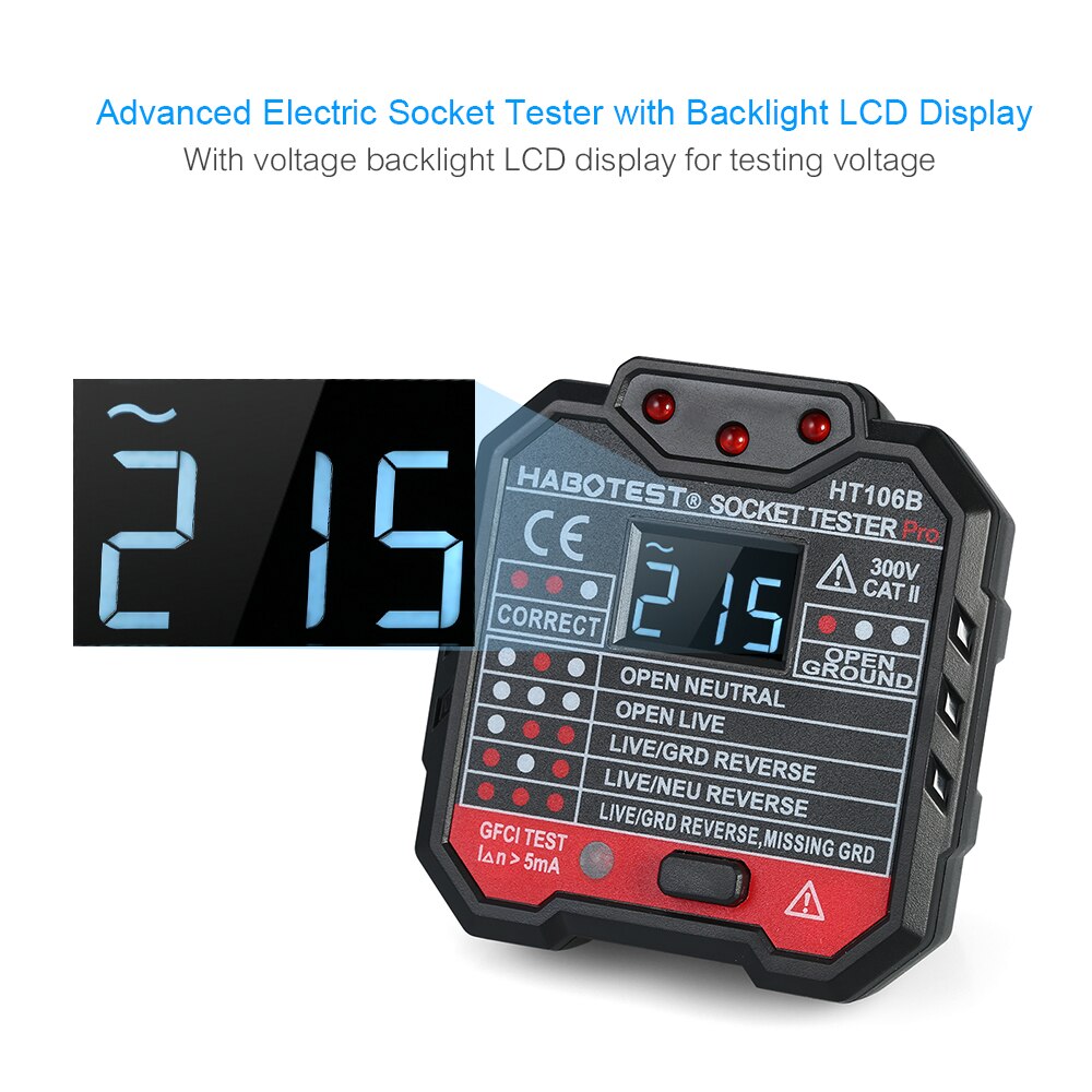 Electric Socket Tester EU / US / UK Plug HABOTEST ... – Vicedeal