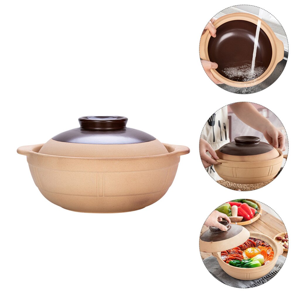 1pc 500ML Casserole Stew Pot Ceramic Cooking Pot w... – Grandado