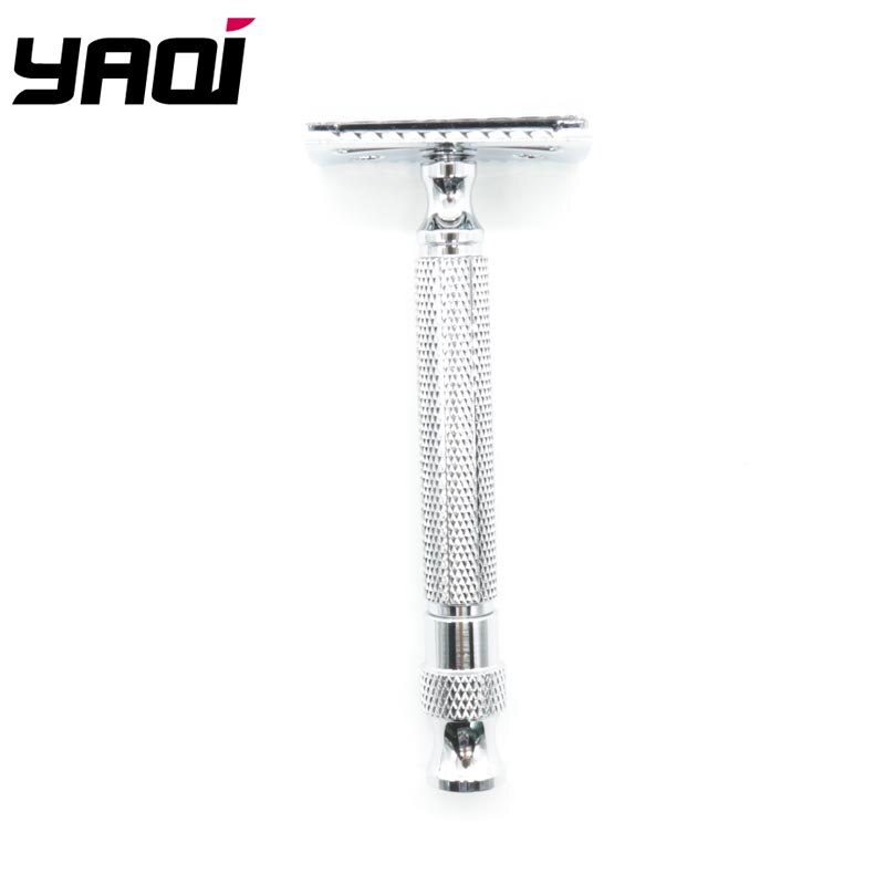 Yaqi Chrome Color Knurled 3pcs Safety Razor – Grandado