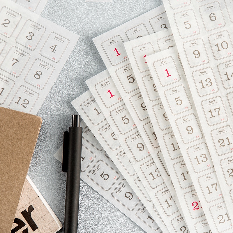 Year calendar stickers for 365 days full year dail... – Vicedeal