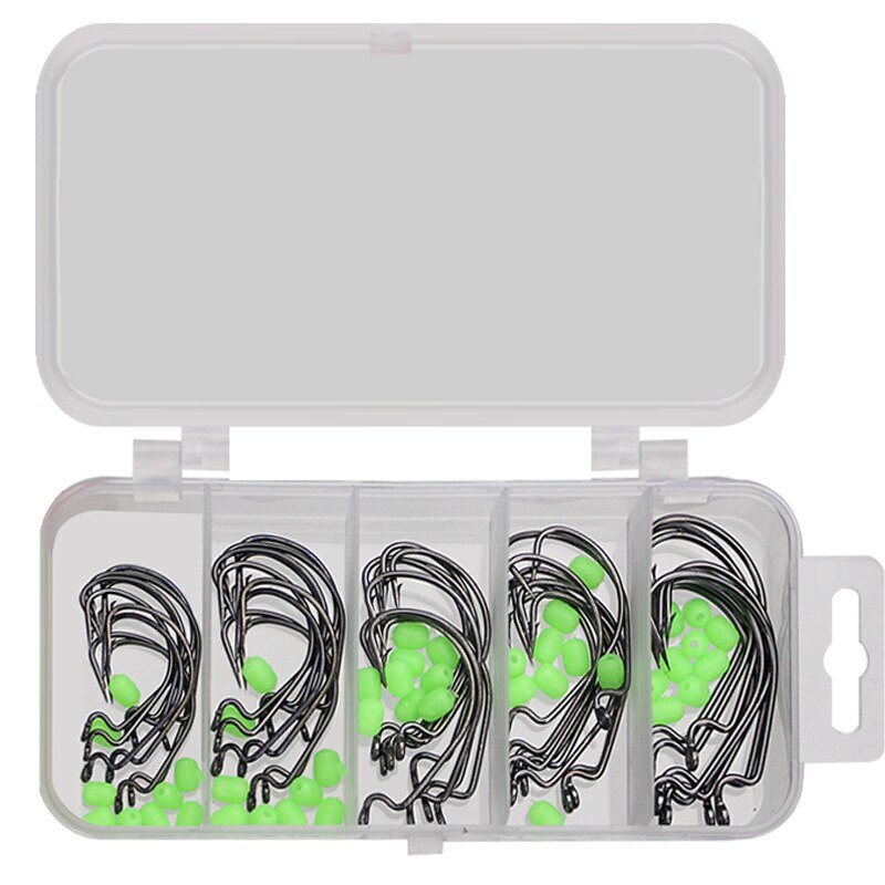 Fishing Hooks Set Wide Crank Carbon Steel Offset F... – Grandado
