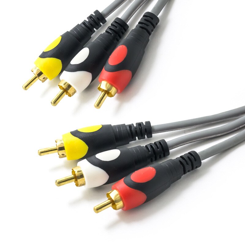 3RCA to 3 RCA Male To Male Audio Cable Gold Plated... – Grandado