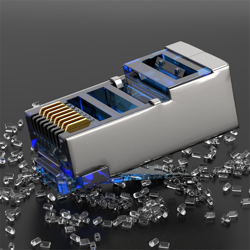 AMPCOM CAT6 Shielded RJ45 Modular Plug Connector 8... – Vicedeal