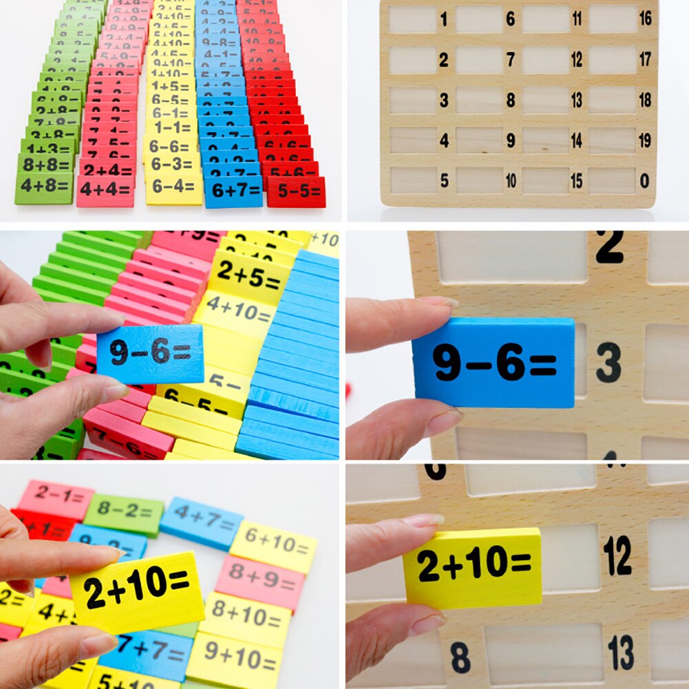 1 Set Kids Wooden Domino Toy Blocks Sticks Maths C... – Grandado