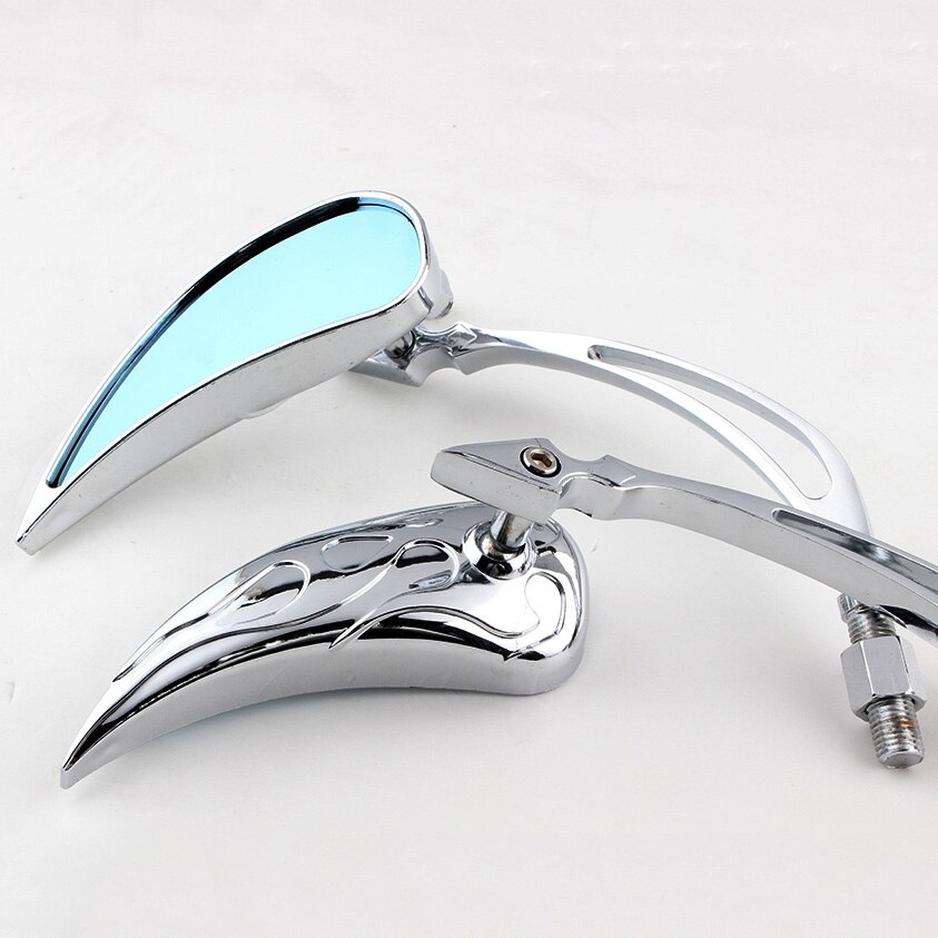 CHROME MOTORCYCLE FLAME TEARDROP MINI MIRRORS 8MM ... – Vicedeal