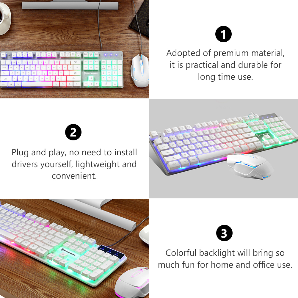 1 Set Keyboard Combo RGB Backlight Keyboard Ergono... – Grandado