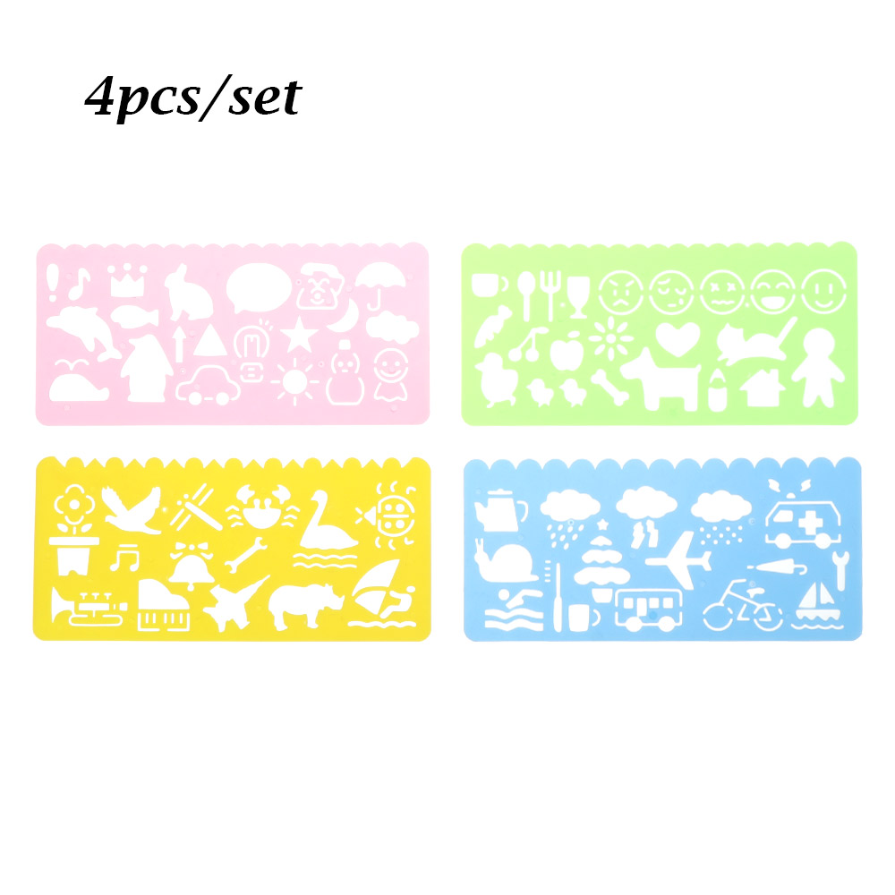 4Pcs/Pack Flower Geometric Ruler Learning Animal D... – Vicedeal