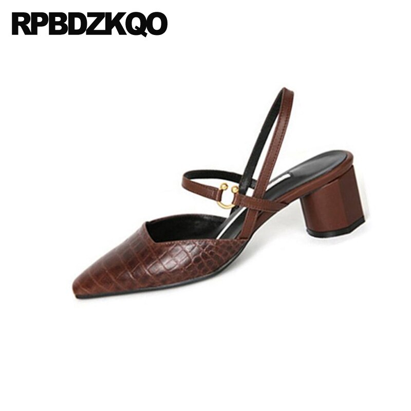 pumps ladies size 4 34 runway pointed toe brown cl... – Grandado