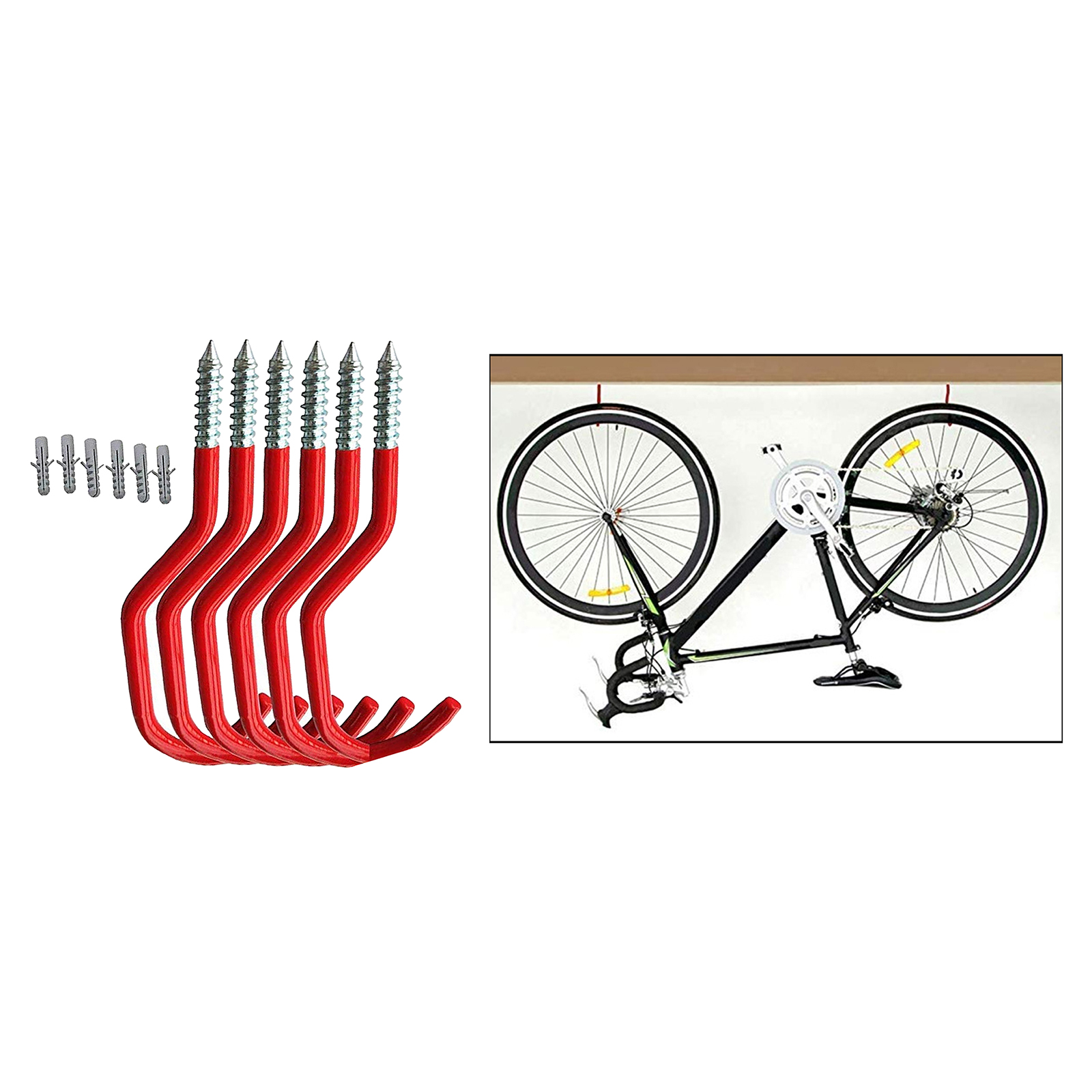 6 Stuks Metalen Muur Fiets Haken Opslag Plafond Ha... – Grandado